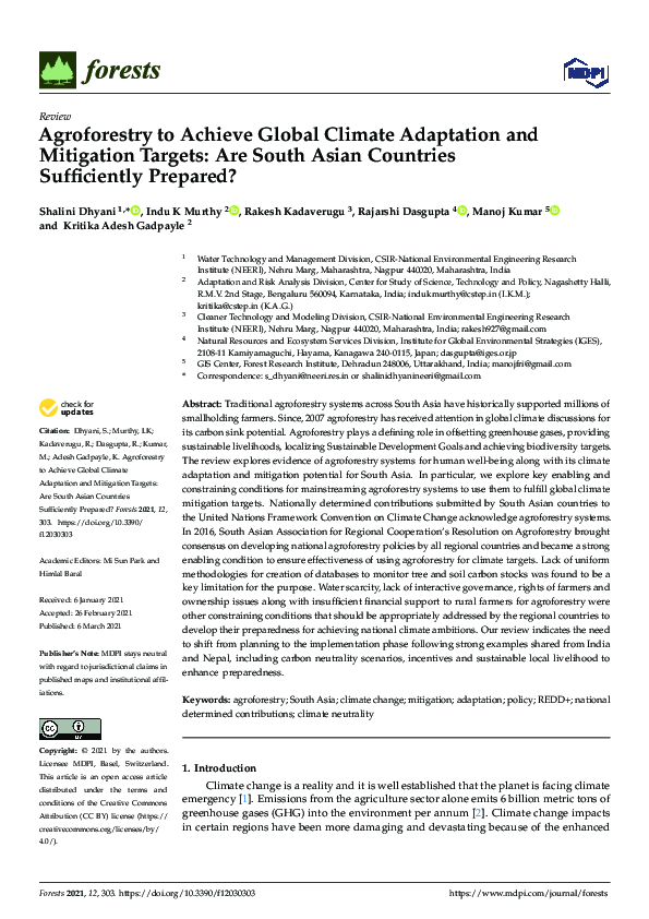 (PDF) Agroforestry to Achieve Global Climate Adaptation and Mitigation ...