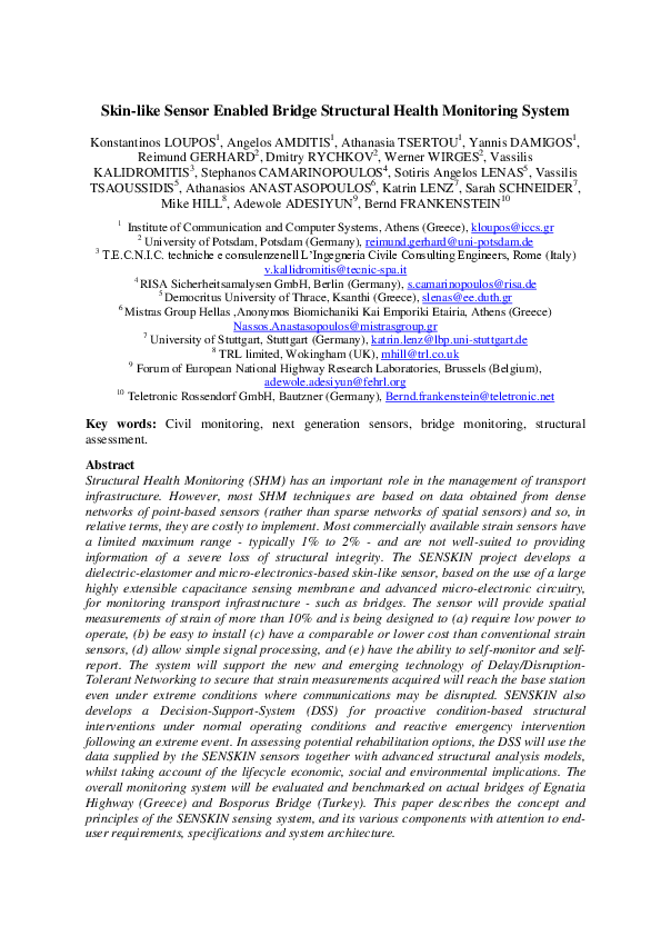 Pdf Skin Like Sensor Enabled Bridge Structural Health Monitoring System