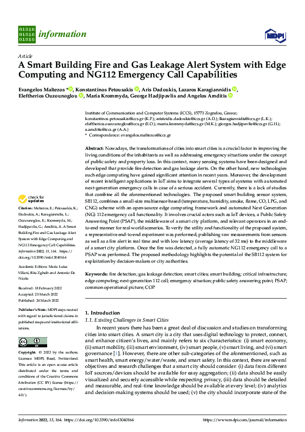 (PDF) A Smart Building Fire and Gas Leakage Alert System with Edge ...