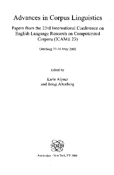 (PDF) English Corpus Linguistics