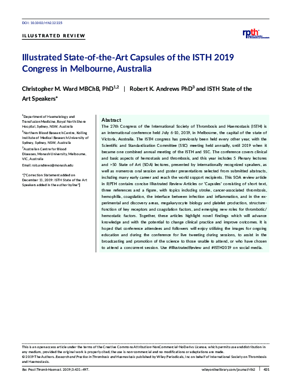 (PDF) Illustrated State‐of‐the‐Art Capsules of the ISTH 2019 Congress ...