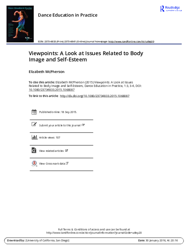 (PDF) Viewpoints: A Look at Issues Related to Body Image and Self-Esteem