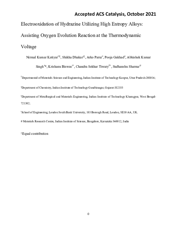 (DOC) Electrooxidation of Hydrazine Utilizing High-Entropy Alloys ...