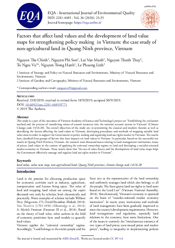 (PDF) Factors that affect land values and the development of land value ...