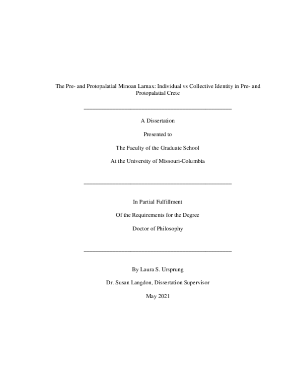 (PDF) Pre- and protopalatial Minoan larnax : individuals vs collective ...
