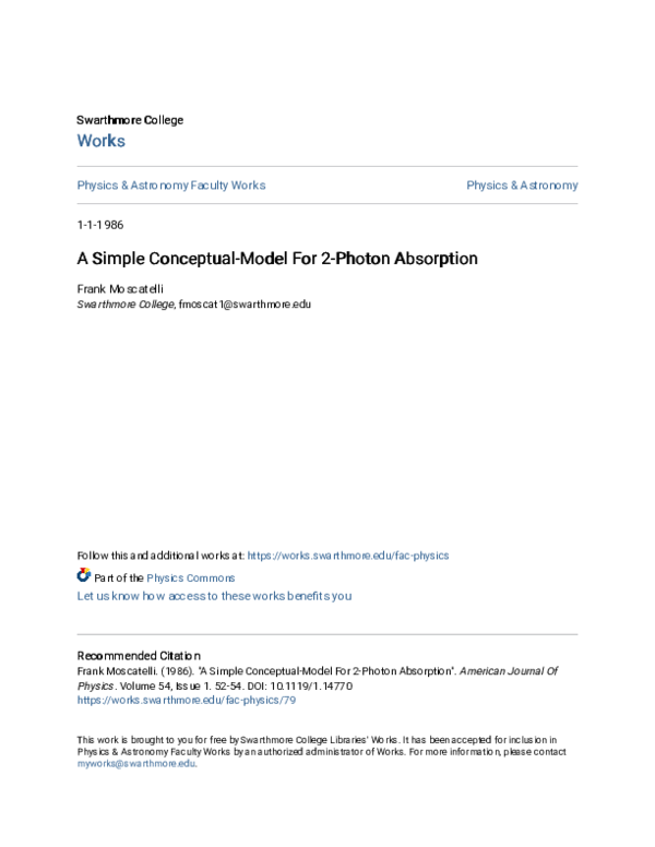 (PDF) A simple conceptual model for two-photon absorption