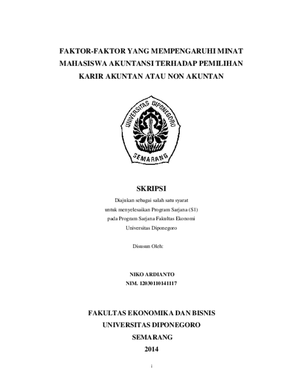 (PDF) Faktor-Faktor Yang Mempengaruhi Minat Mahasiswa Akuntansi Terhadap Pemilihan Karir Akuntan ...