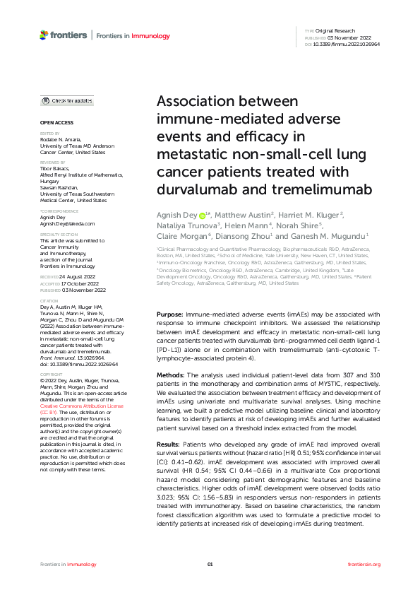 (PDF) Association between immune-mediated adverse events and efficacy in metastatic non-small ...
