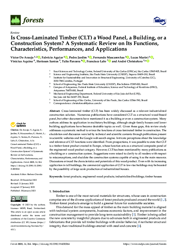 (PDF) Is Cross-Laminated Timber (CLT) a Wood Panel, a Building, or a ...