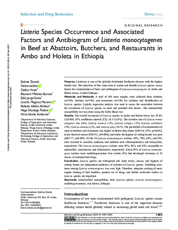 (PDF) Listeria Species Occurrence and Associated Factors and ...