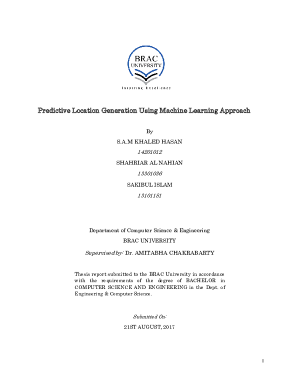 (PDF) Predictive Location Generation Using Machine Learning Approach