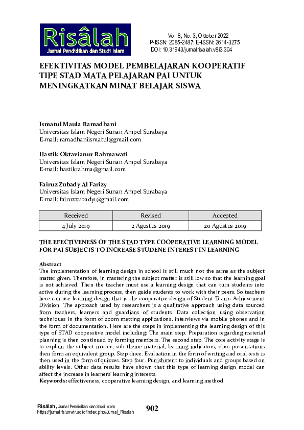 (PDF) Efektivitas Model Pembelajaran Kooperatif Tipe Think Talk Write Dalam Meningkatkan Hasil ...