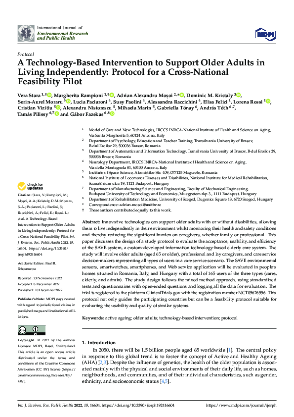 (PDF) A Technology-Based Intervention to Support Older Adults in Living Independently: Protocol ...