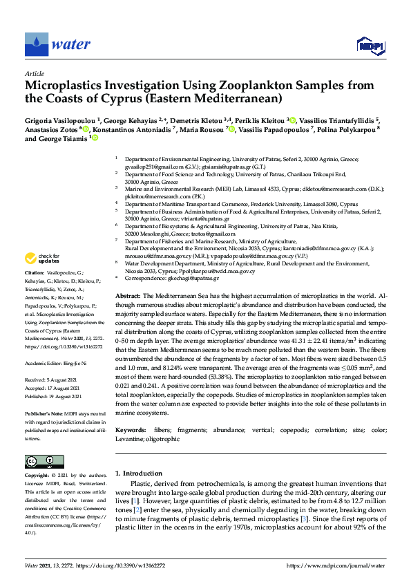 (PDF) Microplastics Investigation Using Zooplankton Samples from the ...