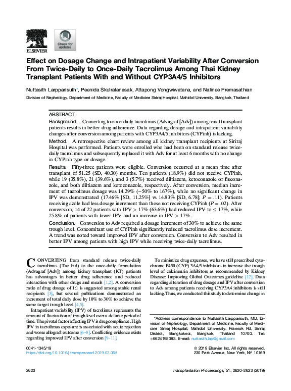 (PDF) Effect on Dosage Change and Intrapatient Variability After ...