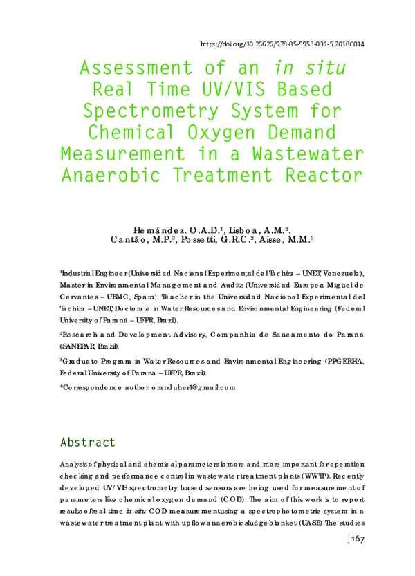 (PDF) Assessment of an in situ Real Time UV/VIS Based Spectrometry ...