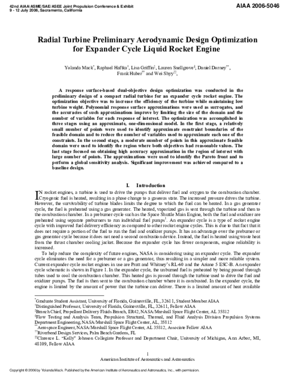 (PDF) Radial Turbine Preliminary Aerodynamic Design Optimization for ...
