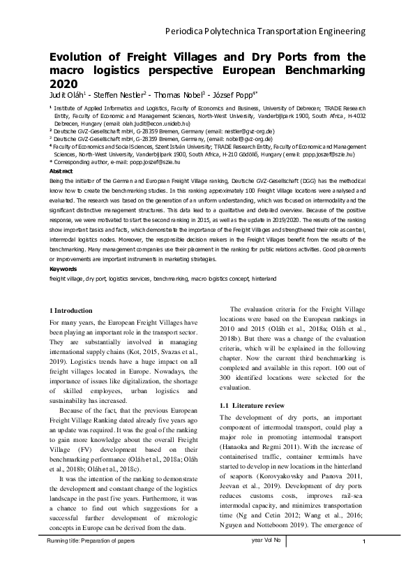 (PDF) Evolution of Freight Villages and Dry Ports from the Macro ...