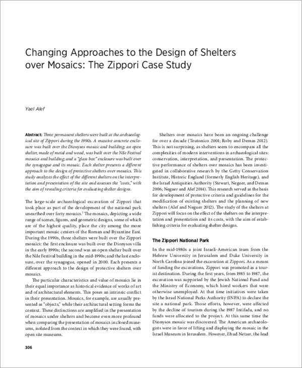 (PDF) Changing Approaches to the Design of Shelters over Mosaics: The ...