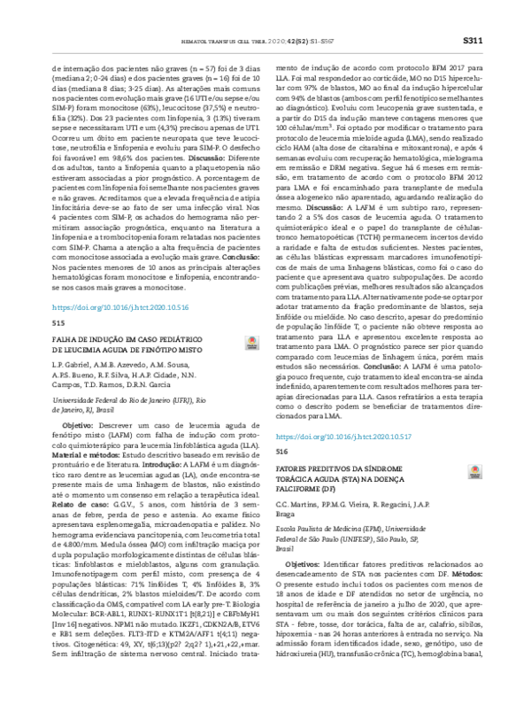 (PDF) Fatores Preditivos Da Síndrome Torácica Aguda (Sta) Na Doença ...