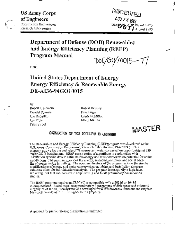 (PDF) Department of Defense (DOD) renewables and energy efficiency ...