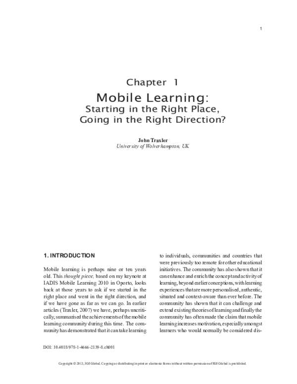 (PDF) Mobile Learning