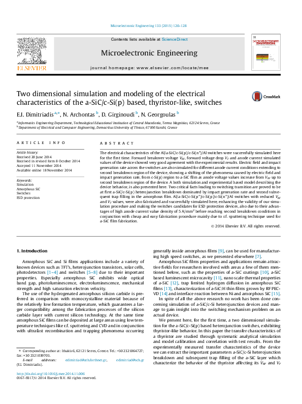 (PDF) Two dimensional simulation and modeling of the electrical behavior in nanocrystalline ...