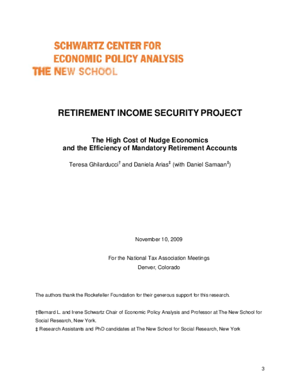 (PDF) The High Cost of Nudge Economics and the Efficiency of Mandatory ...