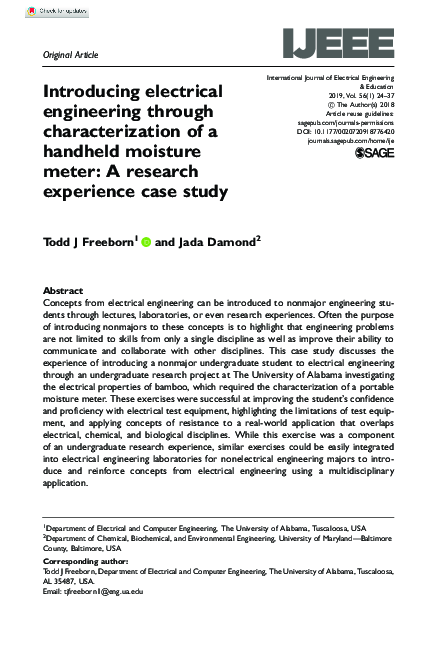 (PDF) Introducing electrical engineering through characterization of a handheld moisture meter ...