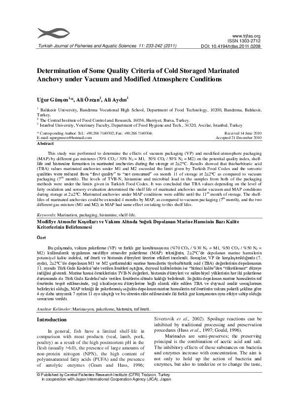 (PDF) The Effect of Modified Atmosphere Packaging on Extending Shelf-Lifes of Cold Storaged ...