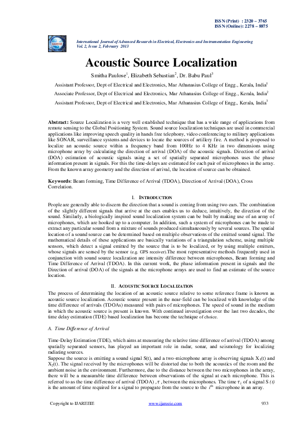 Acoustic Source Localization