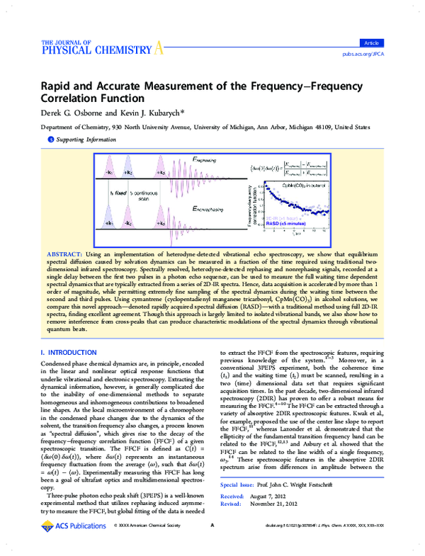 (PDF) Rapid and Accurate Measurement of the Frequency–Frequency Correlation Function