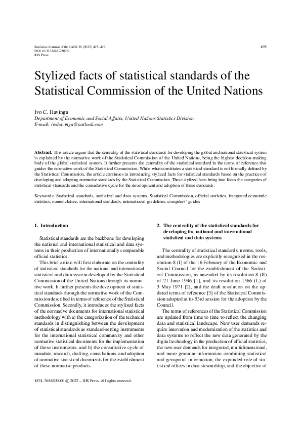 (PDF) Stylized facts of statistical standards of the Statistical ...