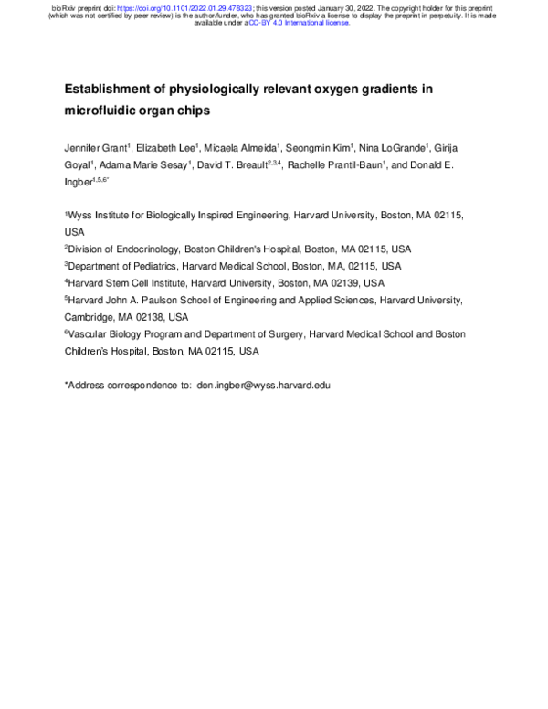 (PDF) Establishment of physiologically relevant oxygen gradients in ...