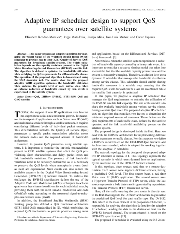 (PDF) Adaptive IP scheduler design to support QoS guarantees over satellite systems