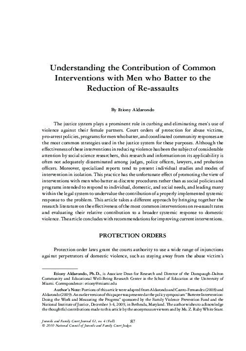 (PDF) Understanding the Contribution of Common Interventions with Men ...