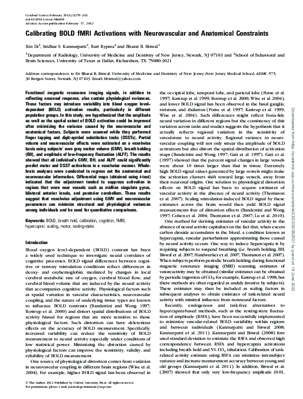 (PDF) Calibrating BOLD fMRI Activations with Neurovascular and Anatomical Constraints | Bart ...