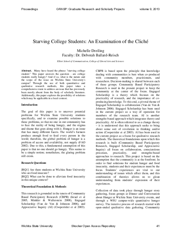 (PDF) Starving College Students: An Examination of the Cliché