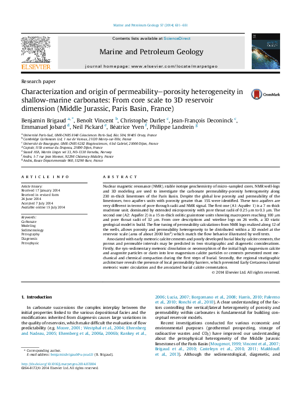 (PDF) Characterization and origin of permeability–porosity ...