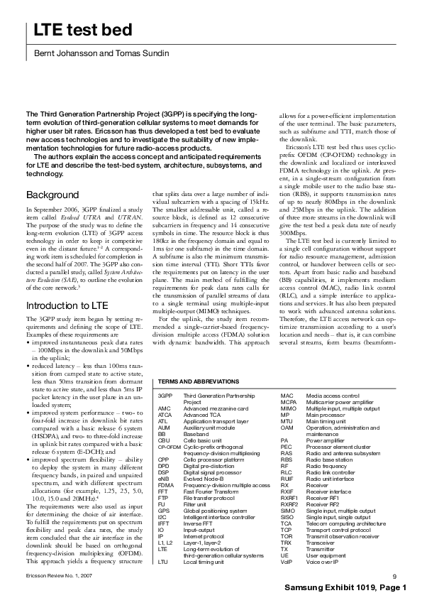 (PDF) LTE test bed