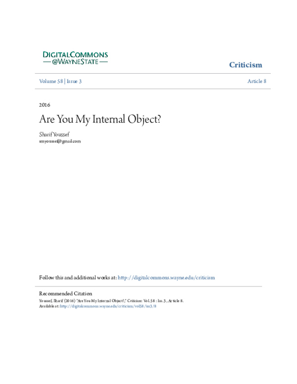 (PDF) Are You My Internal Object?