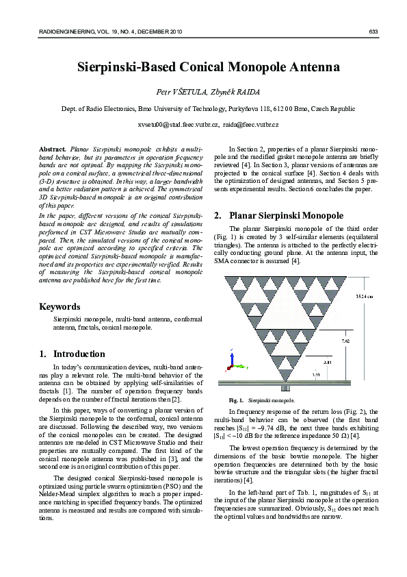 (PDF) Sierpinski conical monopole antennas