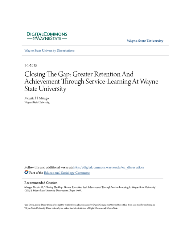 (PDF) Closing The Gap: Greater Retention And Achievement Through ...