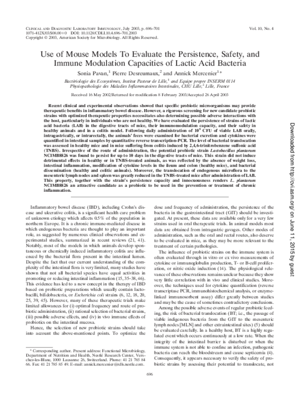 (PDF) Use of Mouse Models To Evaluate the Persistence, Safety, and ...