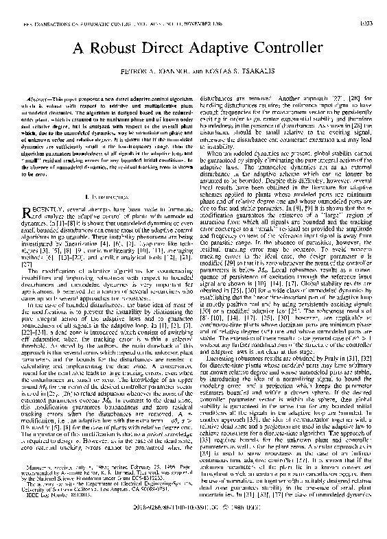 (PDF) A robust direct adaptive controller