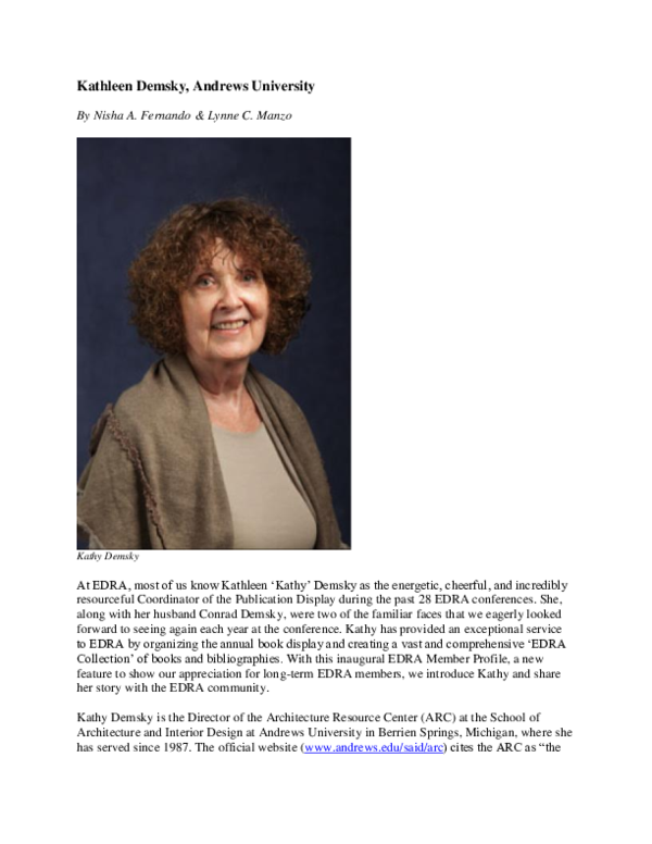 (PDF) Kathleen Demsky, Andrews University
