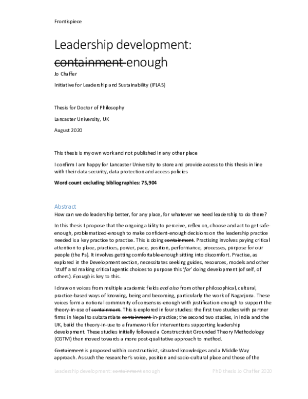 (PDF) Leadership development