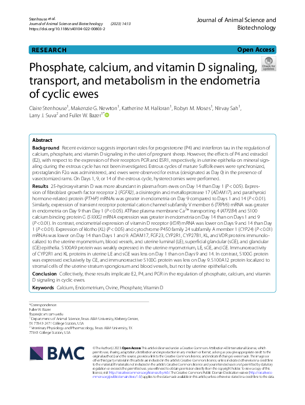 (PDF) Phosphate, calcium, and vitamin D signaling, transport, and ...