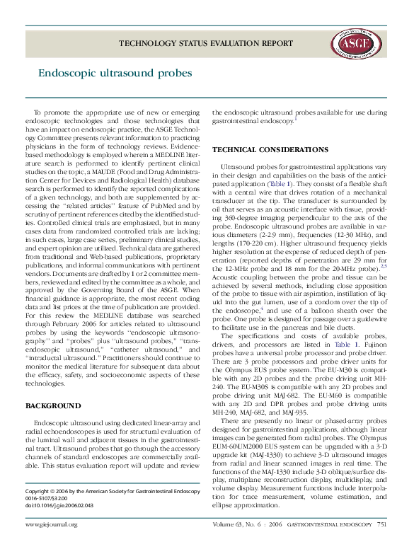 (PDF) Endoscopic ultrasound probes