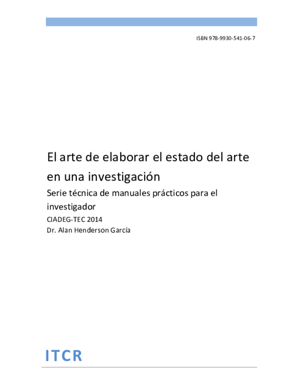 (PDF) El arte de elaborar el estado del arte en una investigación